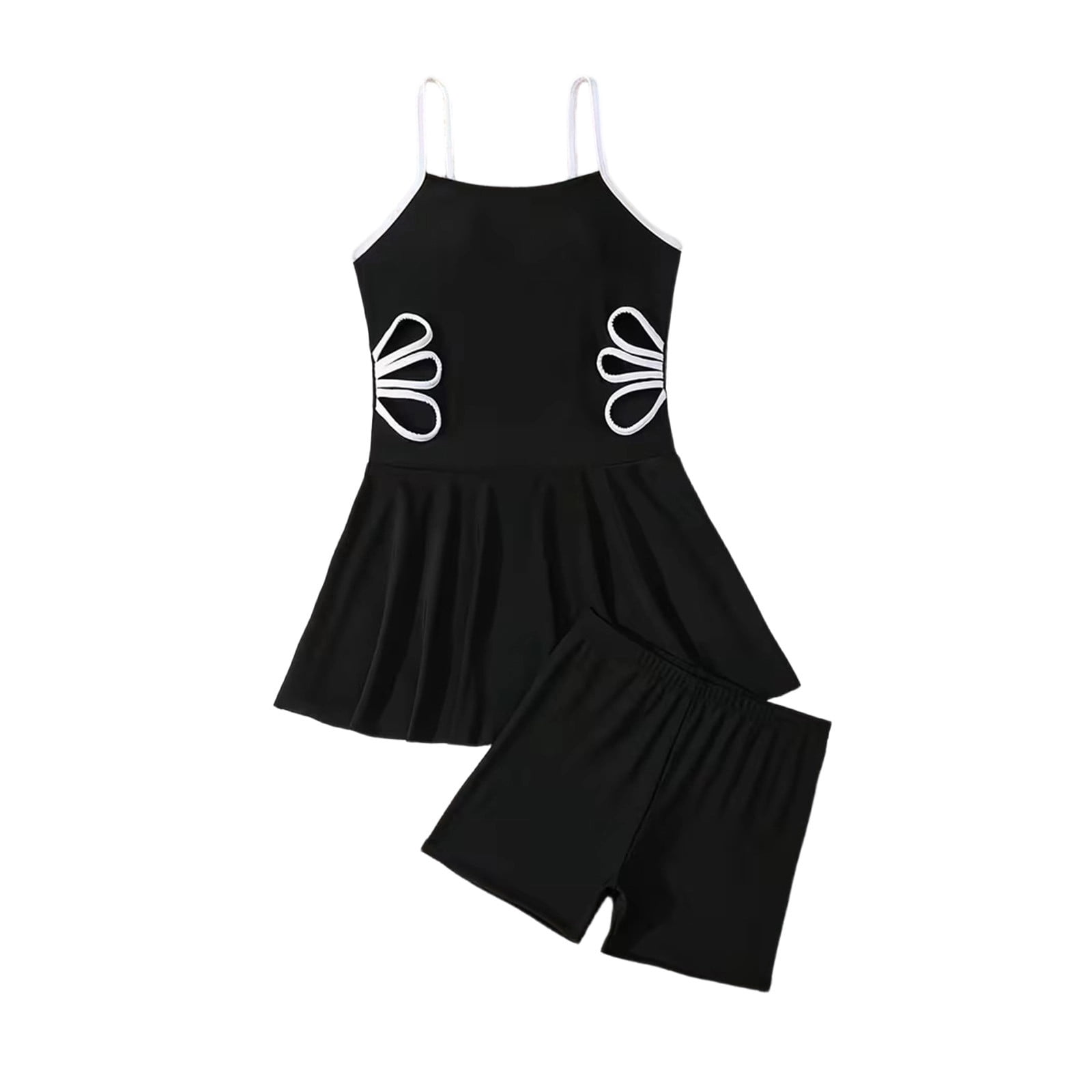 DxhmoneyHX Girls Swimsuit Two Piece Adjustable Straps Cut Out Bathing ...