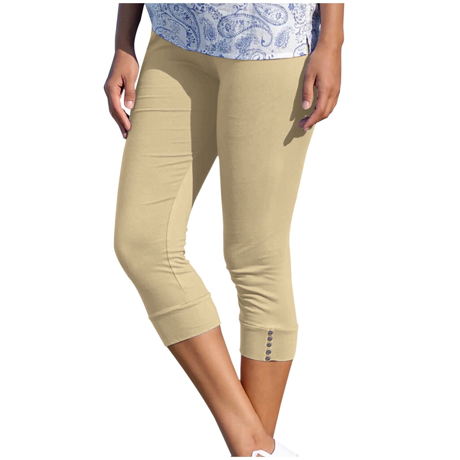 Dxhmoneyhx High Waisted Capri Leggings For Women Soft Slim Fit Yoga