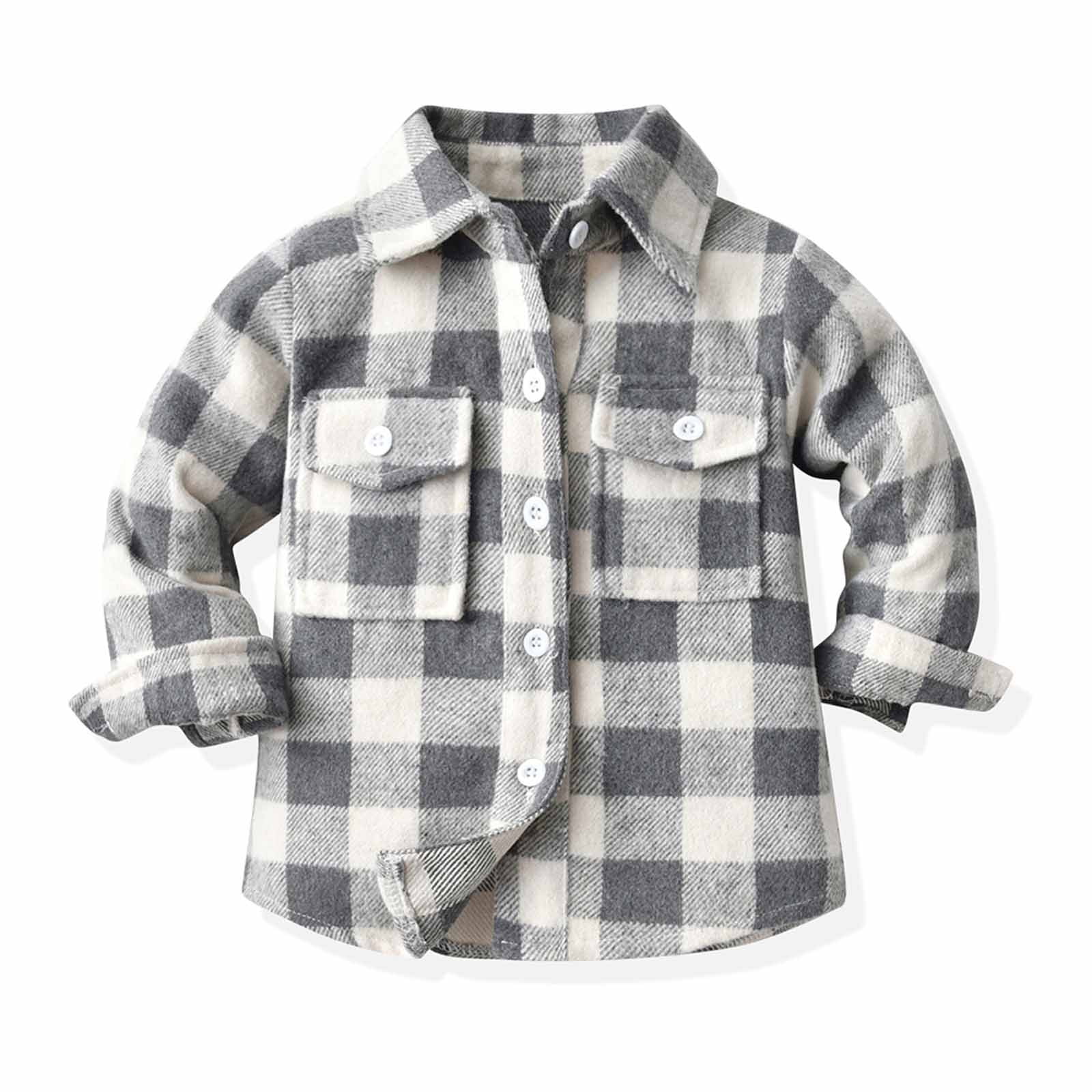 DxhmoneyHX Kids Little Boys Girls Flannel Shirts Button Down Western ...