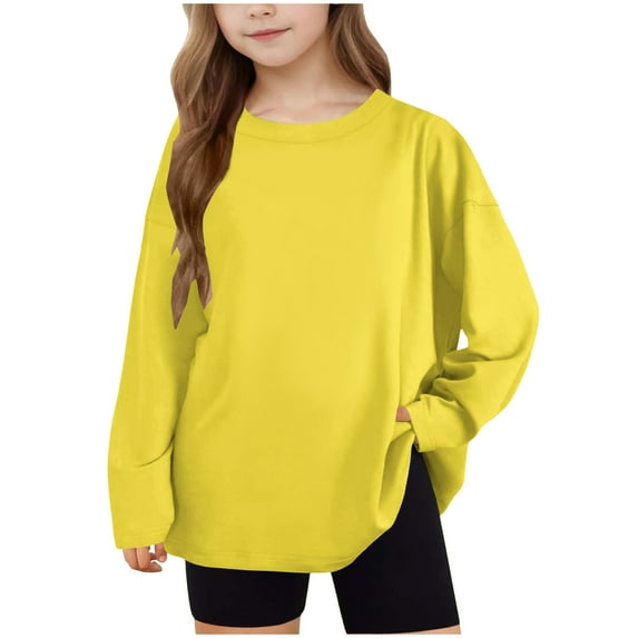 DxhmoneyHX Kids Long Sleeve T Shirts Crewneck Spring Summer Tunic Tops ...