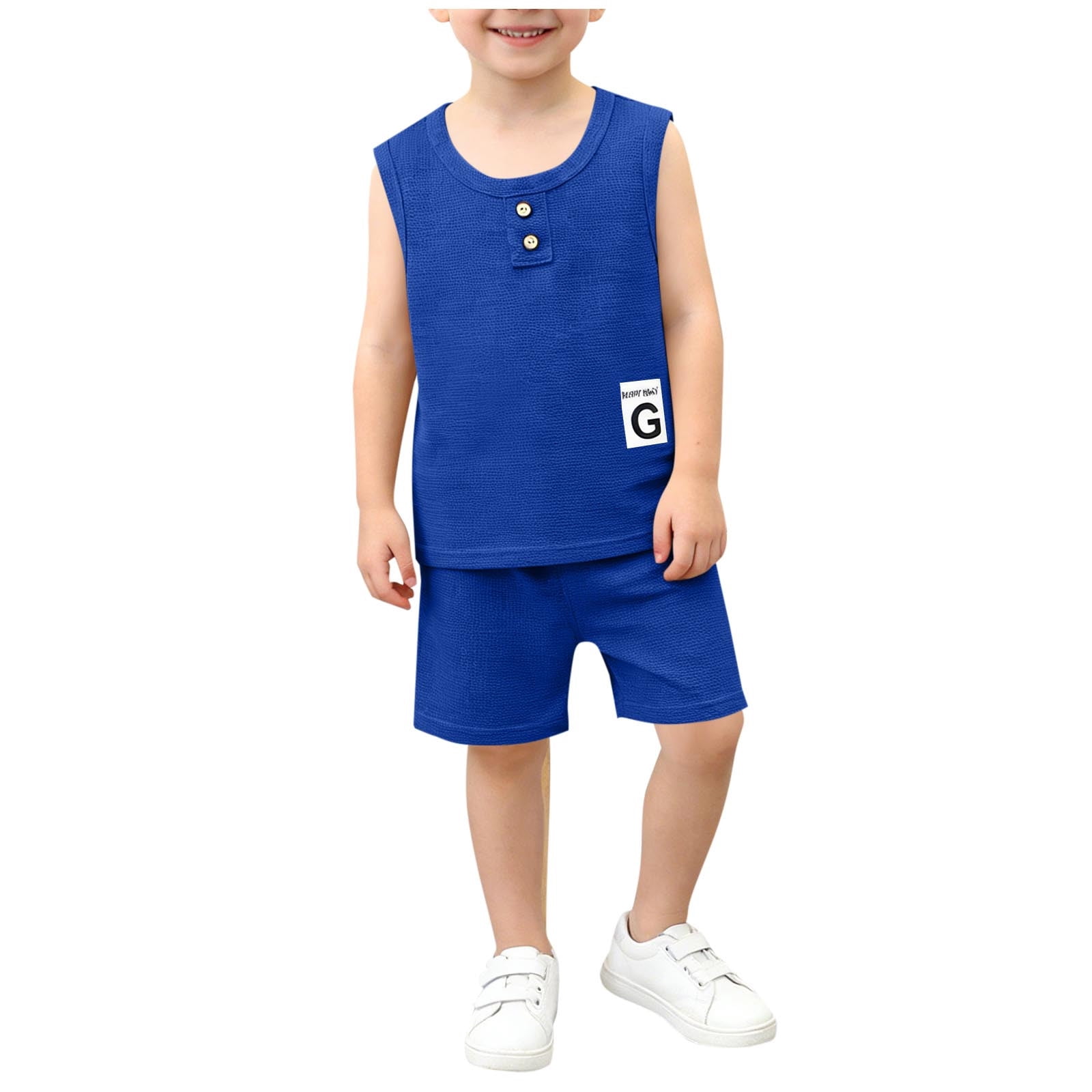 DxhmoneyHX Kids Tank Tops Half Button Crewneck Tunic Waffle Knit Shirts ...