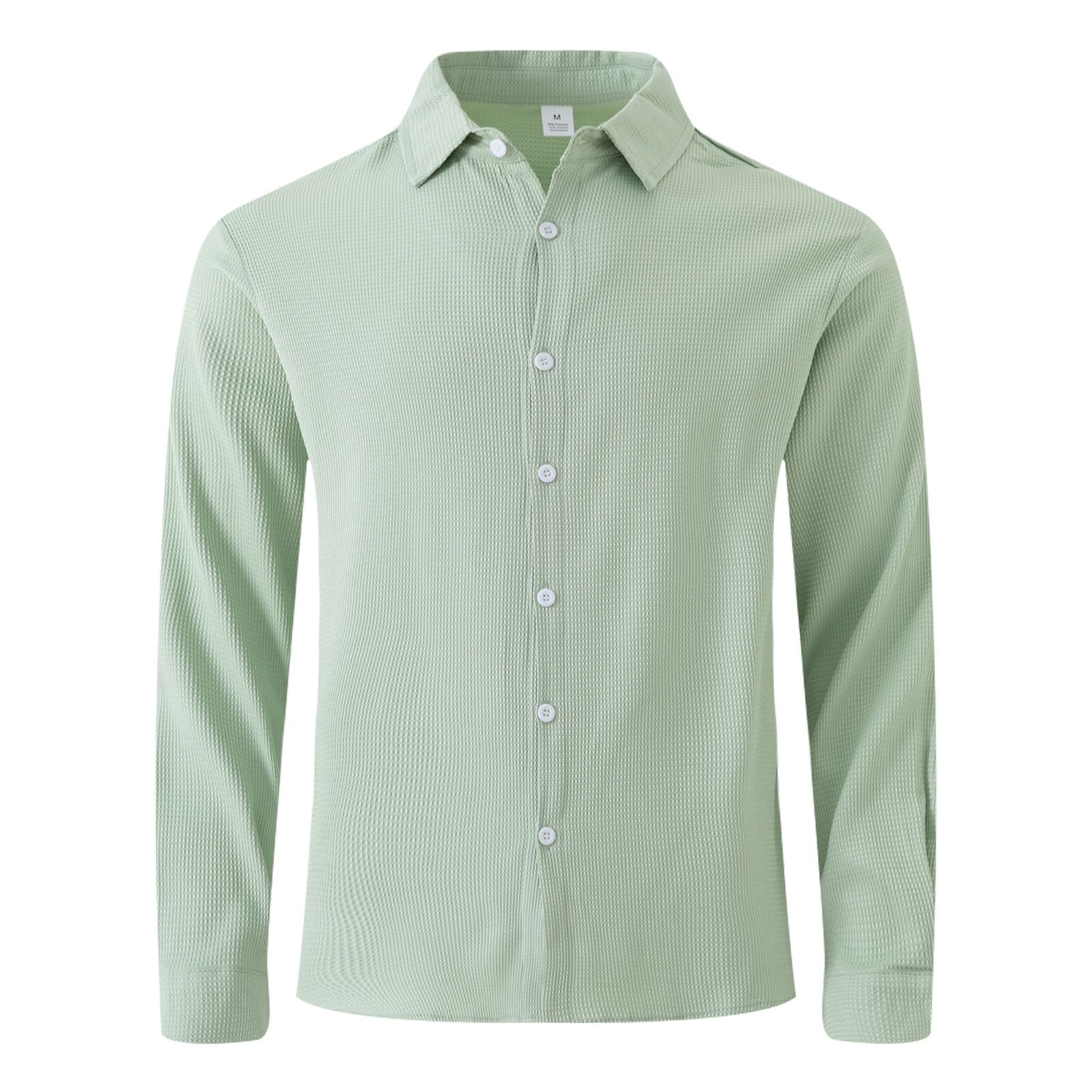 DxhmoneyHX Long Sleeve Shirts for Men Regular Fit Lapel Button Down ...