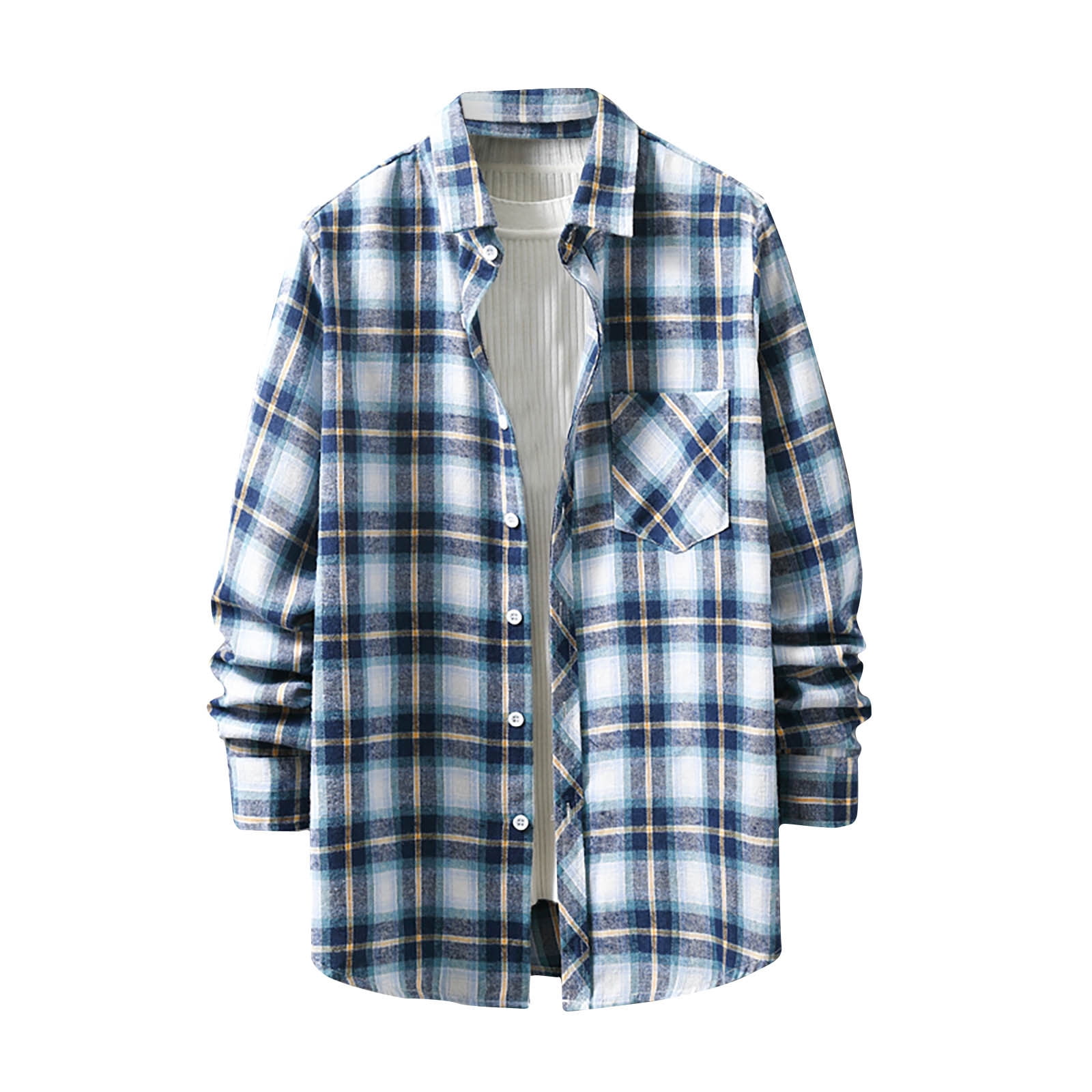 DxhmoneyHX Men's Flannel Shirts Button Down Regular Fit Long Sleeve ...