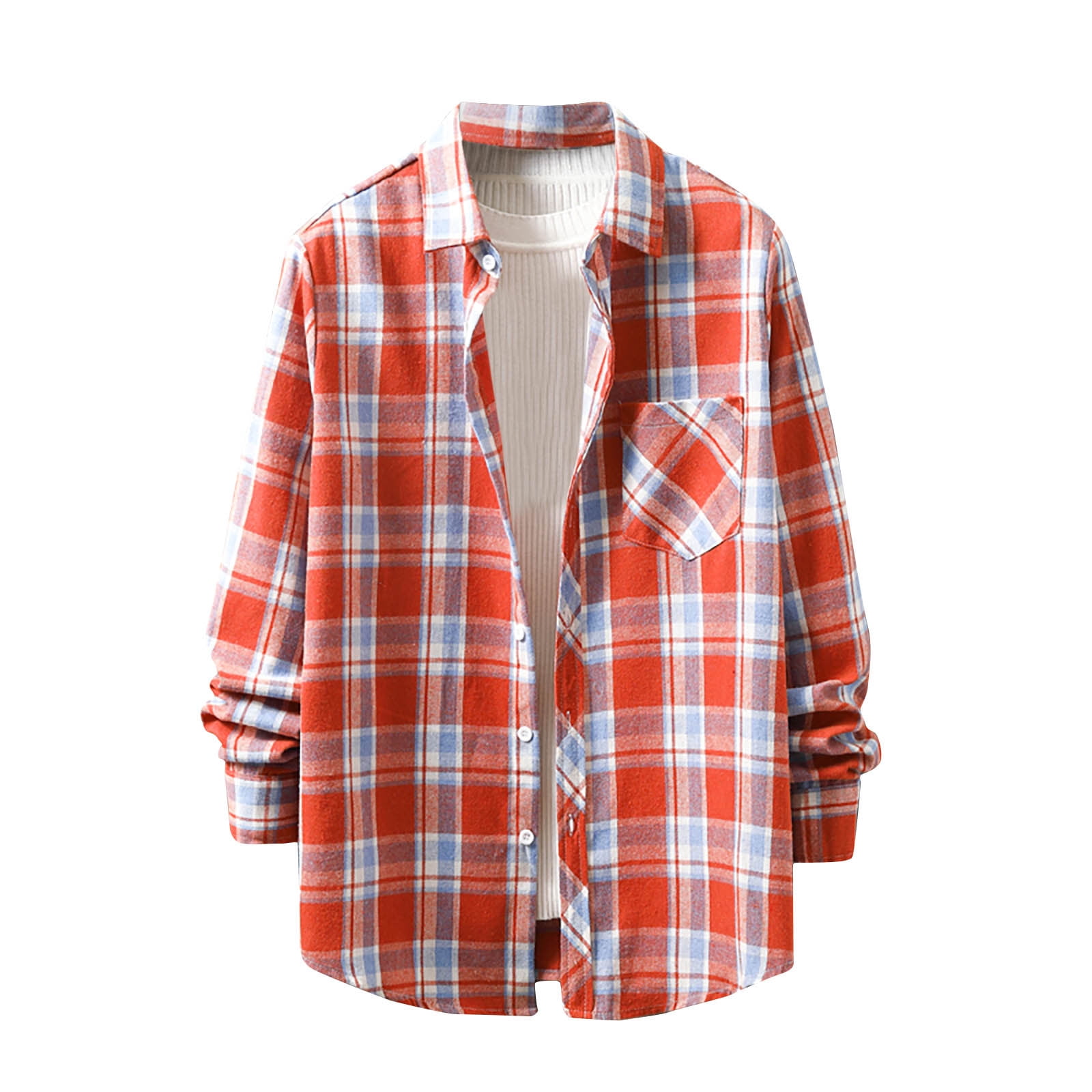 DxhmoneyHX Men's Flannel Shirts Button Down Regular Fit Long Sleeve ...