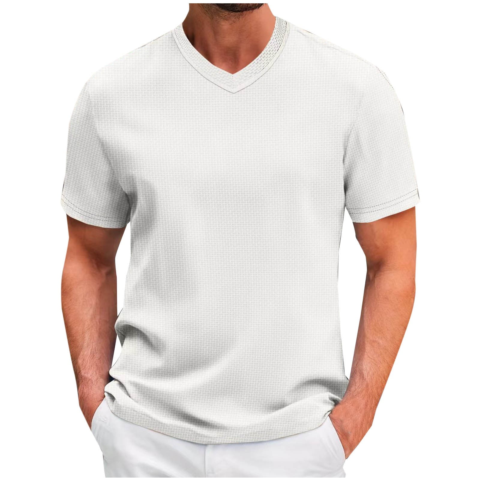DxhmoneyHX Mens Shirts V Neck Short Sleeve Nylon T Shirts Summer ...