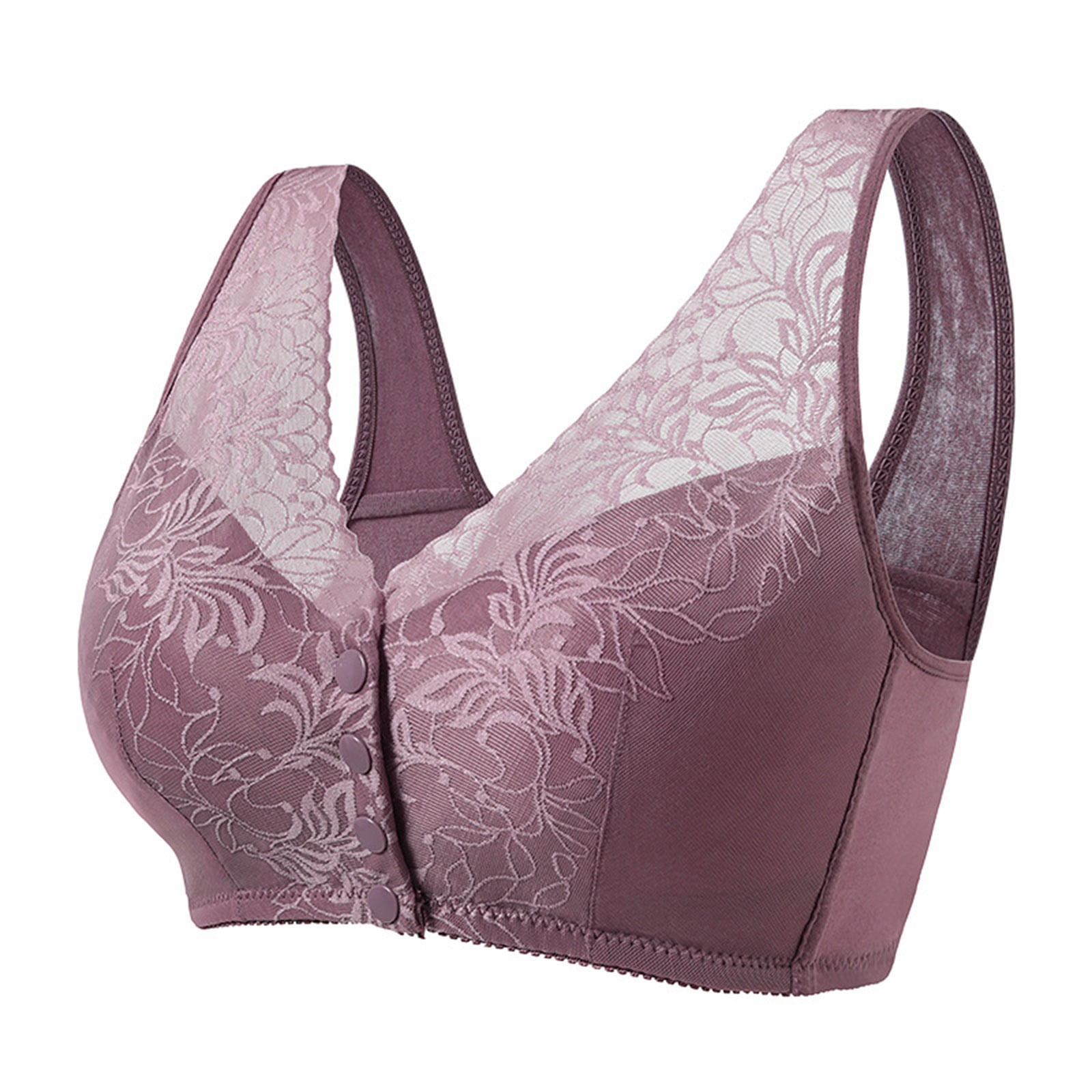 UQJfacai Plus Size Full Coverage Bra for Old Women Front Closure No ...