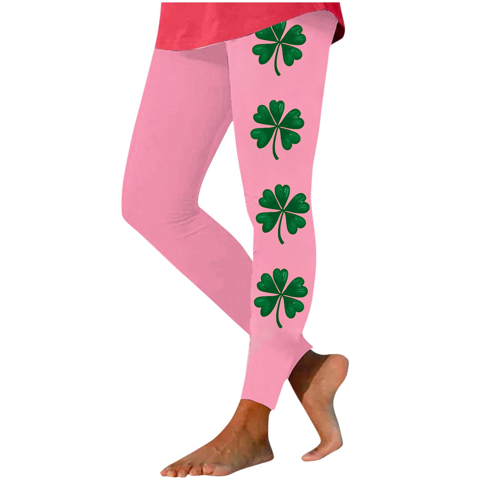DxhmoneyHX Shamrock Leggings for Women Casual Soft Irish Leaves Workout ...