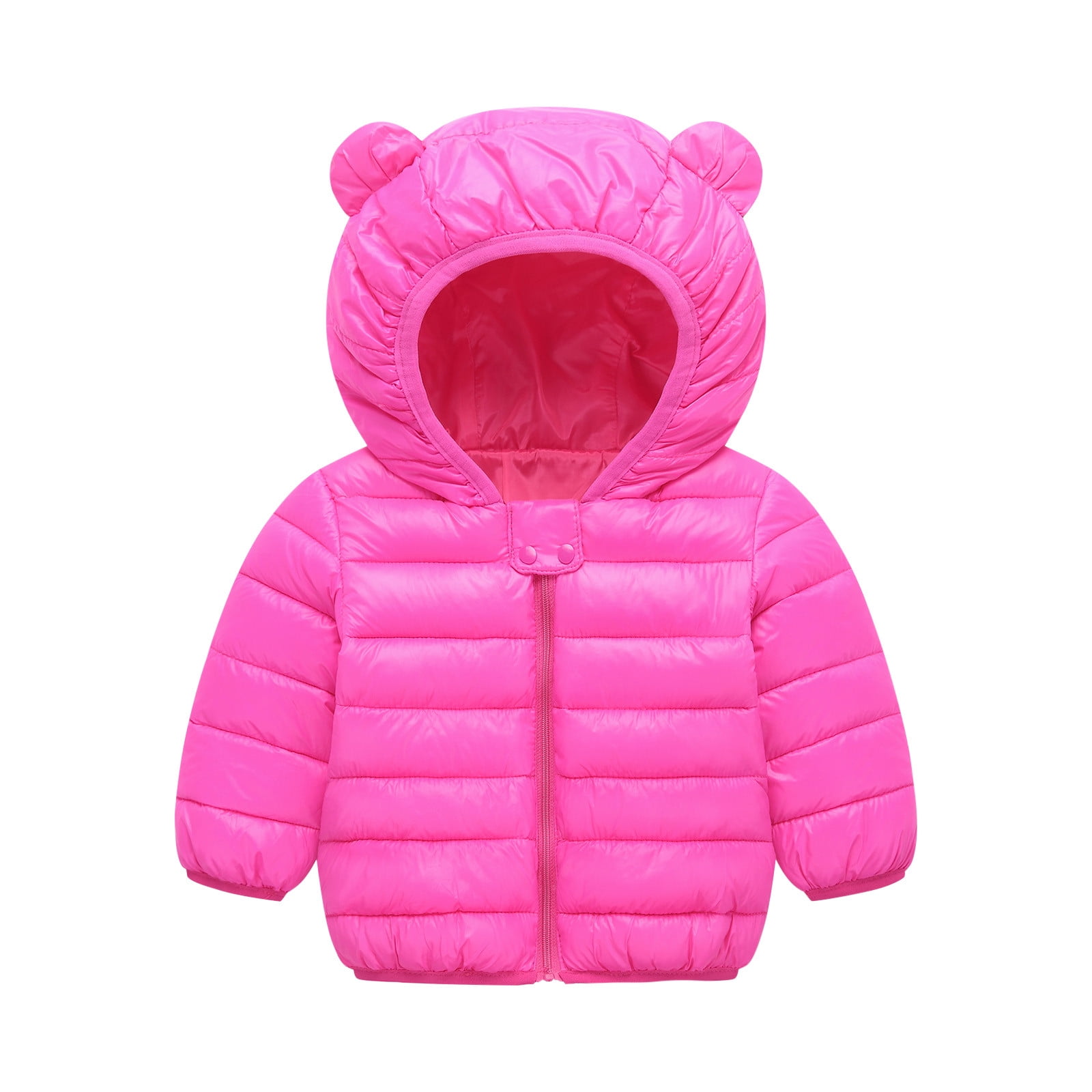DxhmoneyHX Toddle Baby Boys Girls Jacket Cute Bear Ear Solid Zip Up Hoodie Coat Casual Long ...