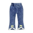 DxhmoneyHX Toddle Kids Girls Flare Jeans Casual Solid Color Ruffle Bell ...