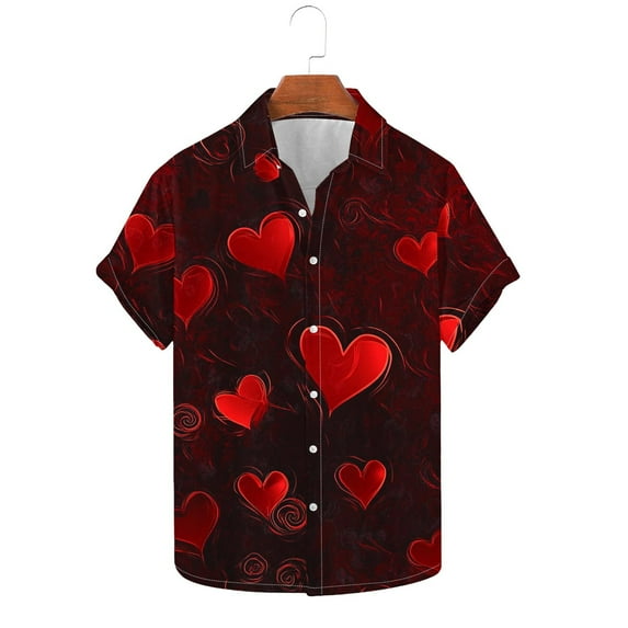 DxhmoneyHX Valentines Day Tops for Men Love Heart Printed Graphic T ...