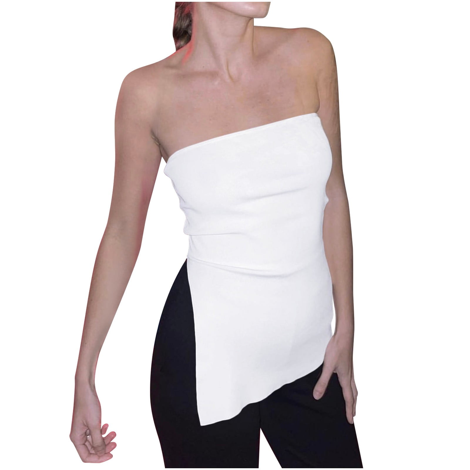 Dxhmoneyhx Women Sexy Strapless Tank Top Summer Sleeveless Bandeau Tube