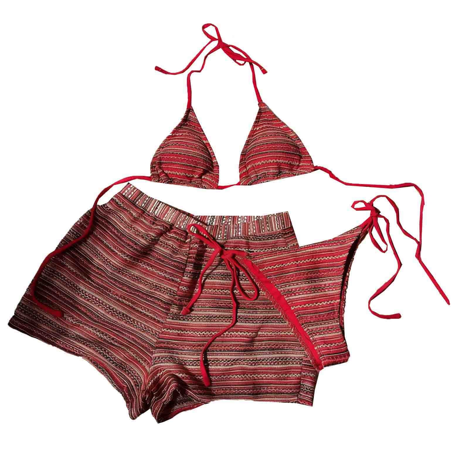 DxhmoneyHX Womens 3 Piece Swimsuits Tie Front Monokini Bathing Suits ...