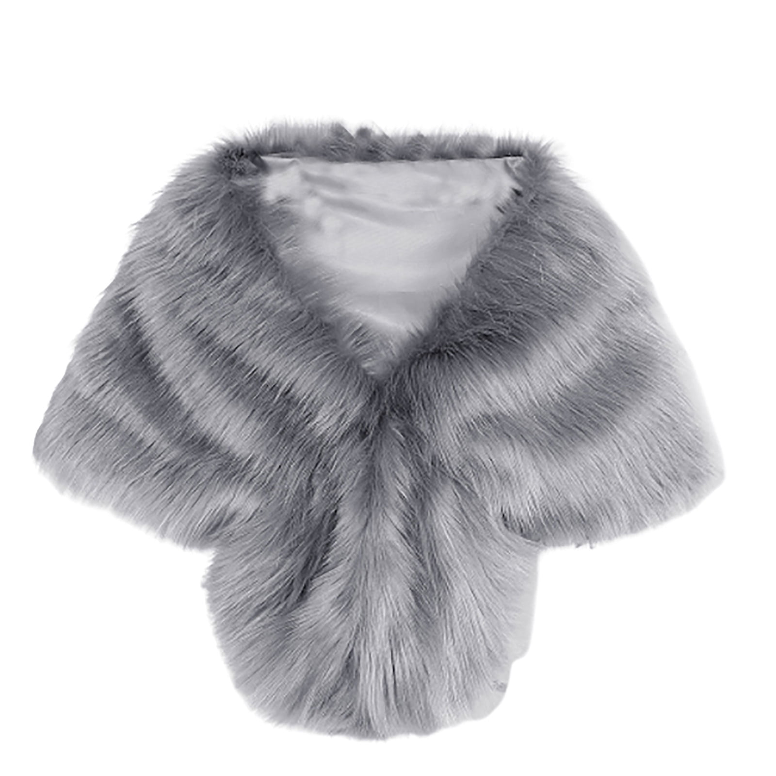 DxhmoneyHX Womens Fashion Faux Fur Shawl Wrap Stole Shrug Winter Bridal ...
