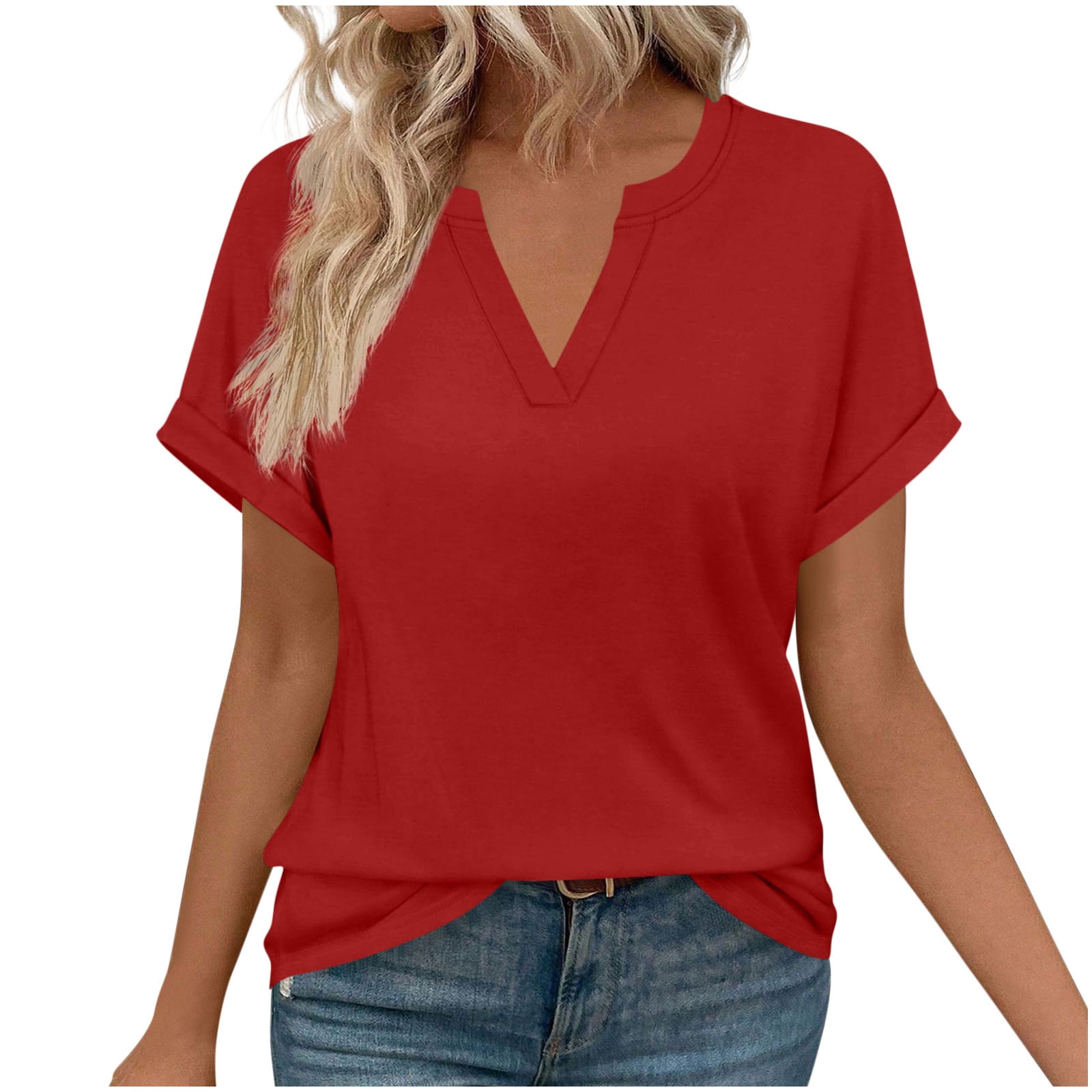 DxhmoneyHX Womens Summer Tops V Neck Cap Sleeve Business Casual Blouse ...