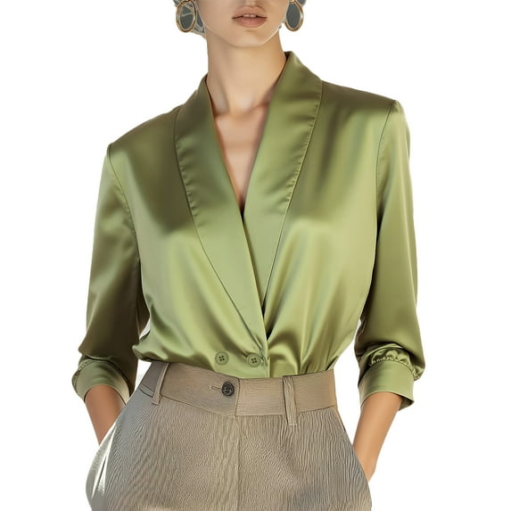 DxhmoneyHX Womens T Shirts V Neck Long Sleeve Wrap Shirts Casual Office ...