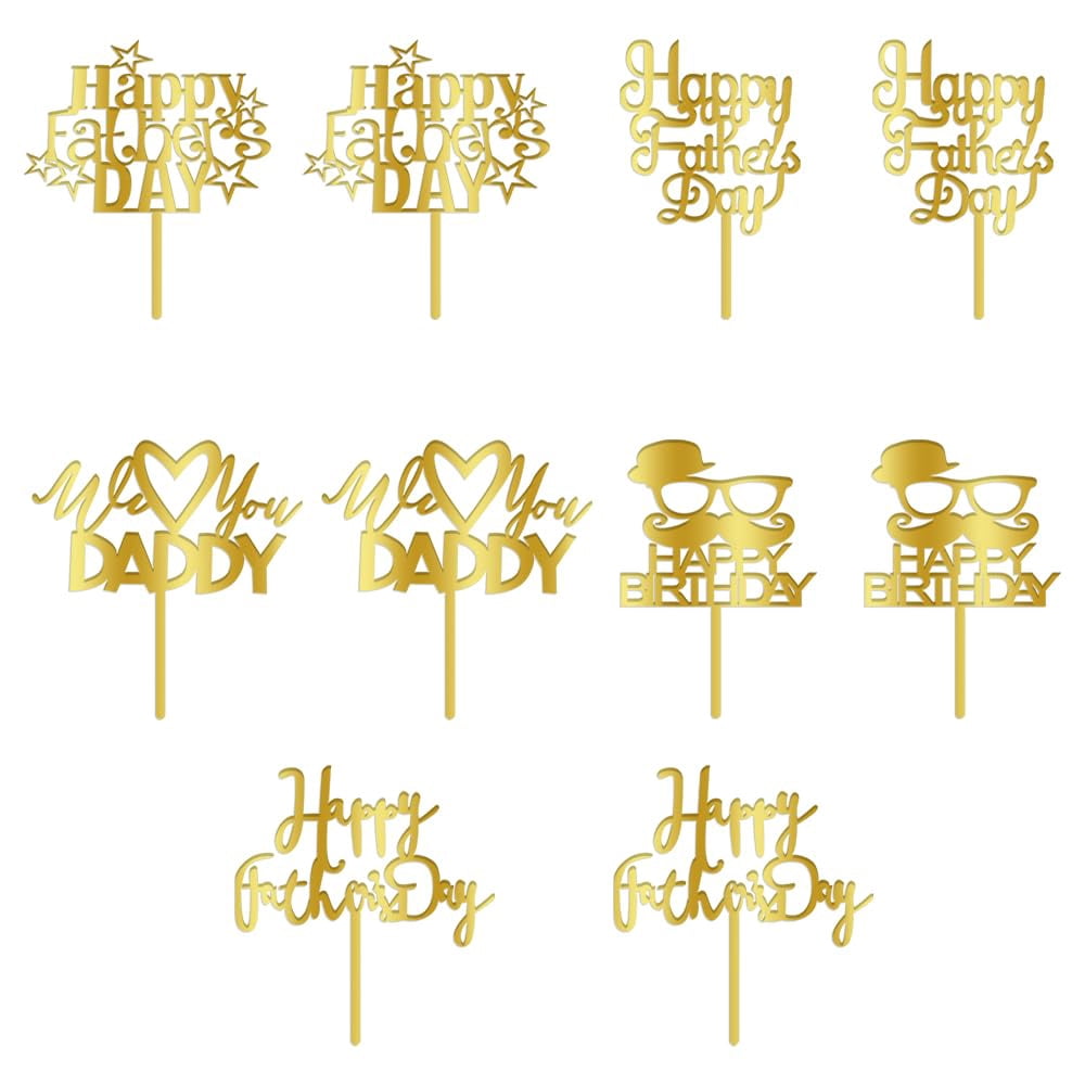 Dxsdgetue 10 Pcs SCH4 Happy Father's Day Cake Topper Fathers Day ...