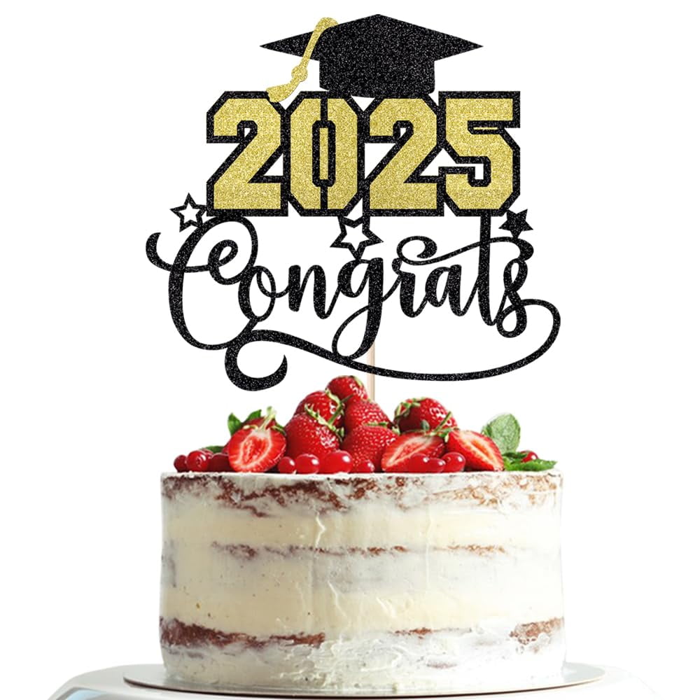 Dxsdgetue Congrats 2025 Cake SSF20 Topper,Congrats Grad 2025 Cake Decor ...