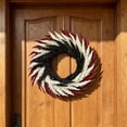 Dxssxc Independence Day Wreath for Front Door Artificial Green Leaves ...