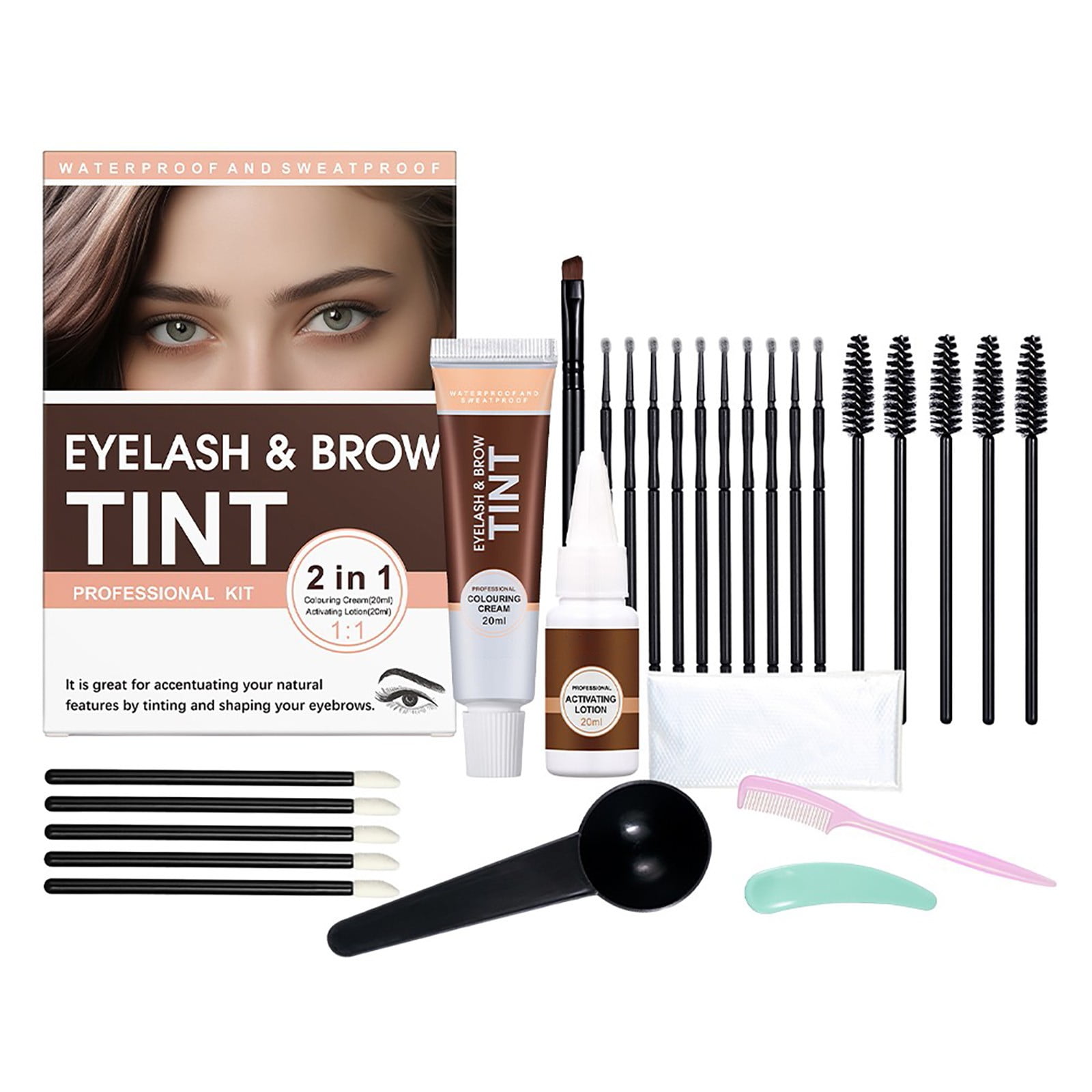 Dxssxc Semi Permanent Eyebrow Tinting Kit with Dye & Tools, Natural ...