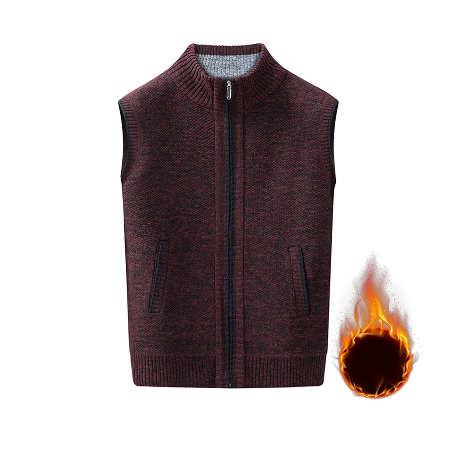 Dxzfnsa Full Zip Sweater Vests for Men Fashion Mens Solid Color Knitted ...