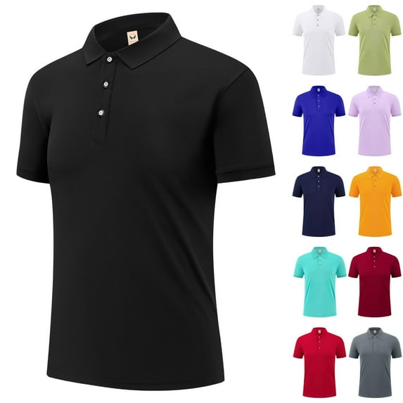 Dxzfnsa Men Polo Shirts Short Sleeve with Pocket Sport Wicking Shirts ...