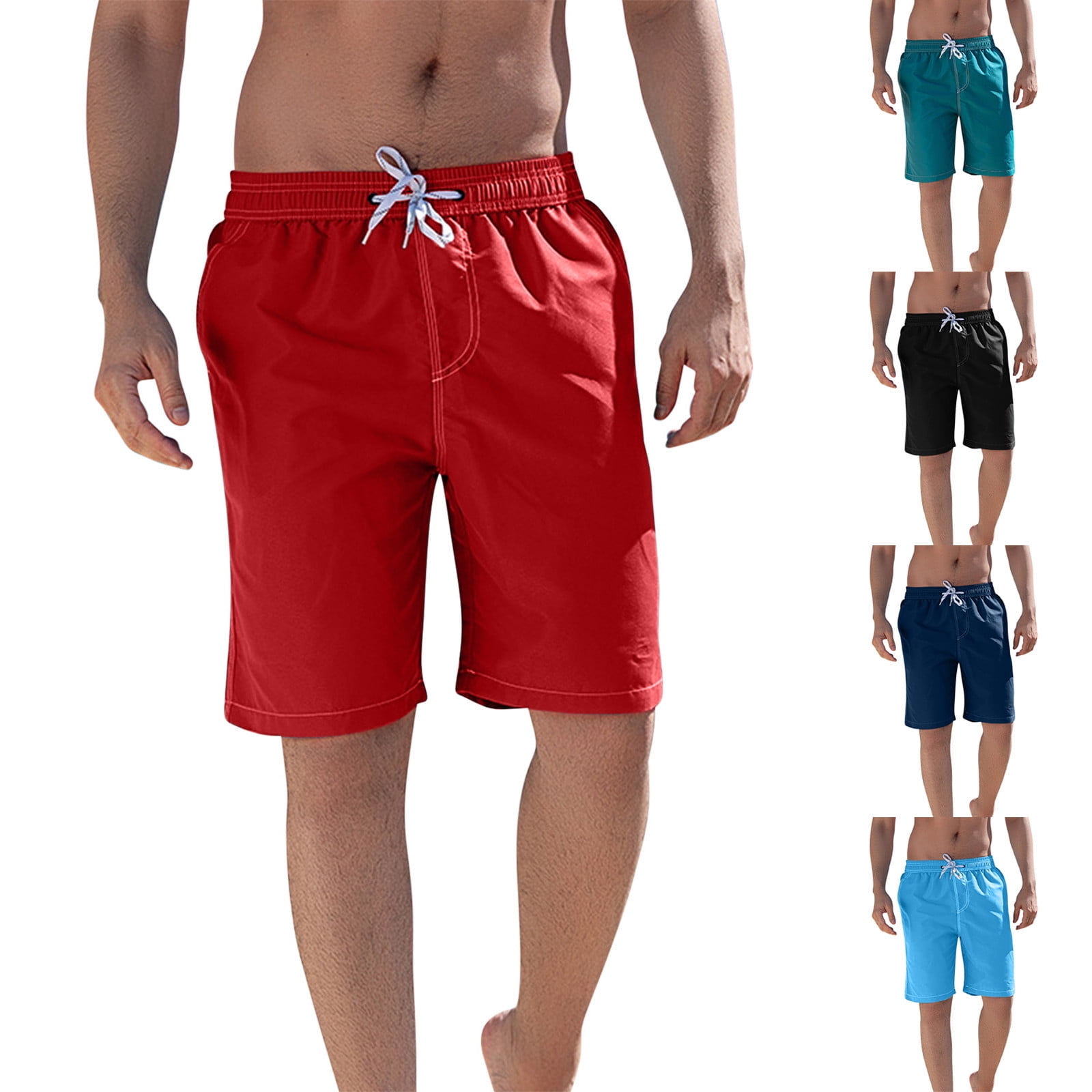 Dxzfnsa Men's Cargo Shorts Elastic Waistband Drawstring Summer Casual ...