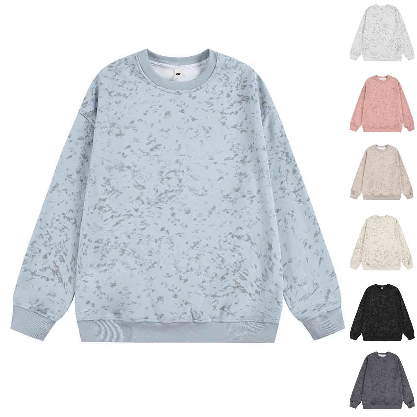 Dxzfnsa Men's Crewneck Sweatshirts Soild Color Geometric Texture Long ...