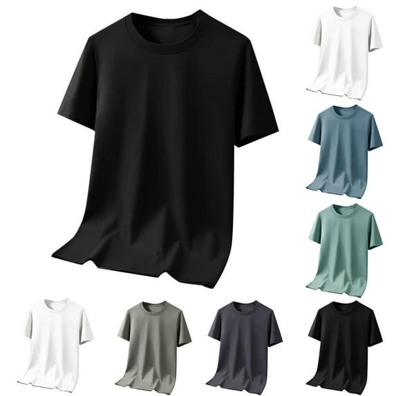 Dxzfnsa Mens Shirts Short Sleeve Casual Summer Basic T Shirts Button ...