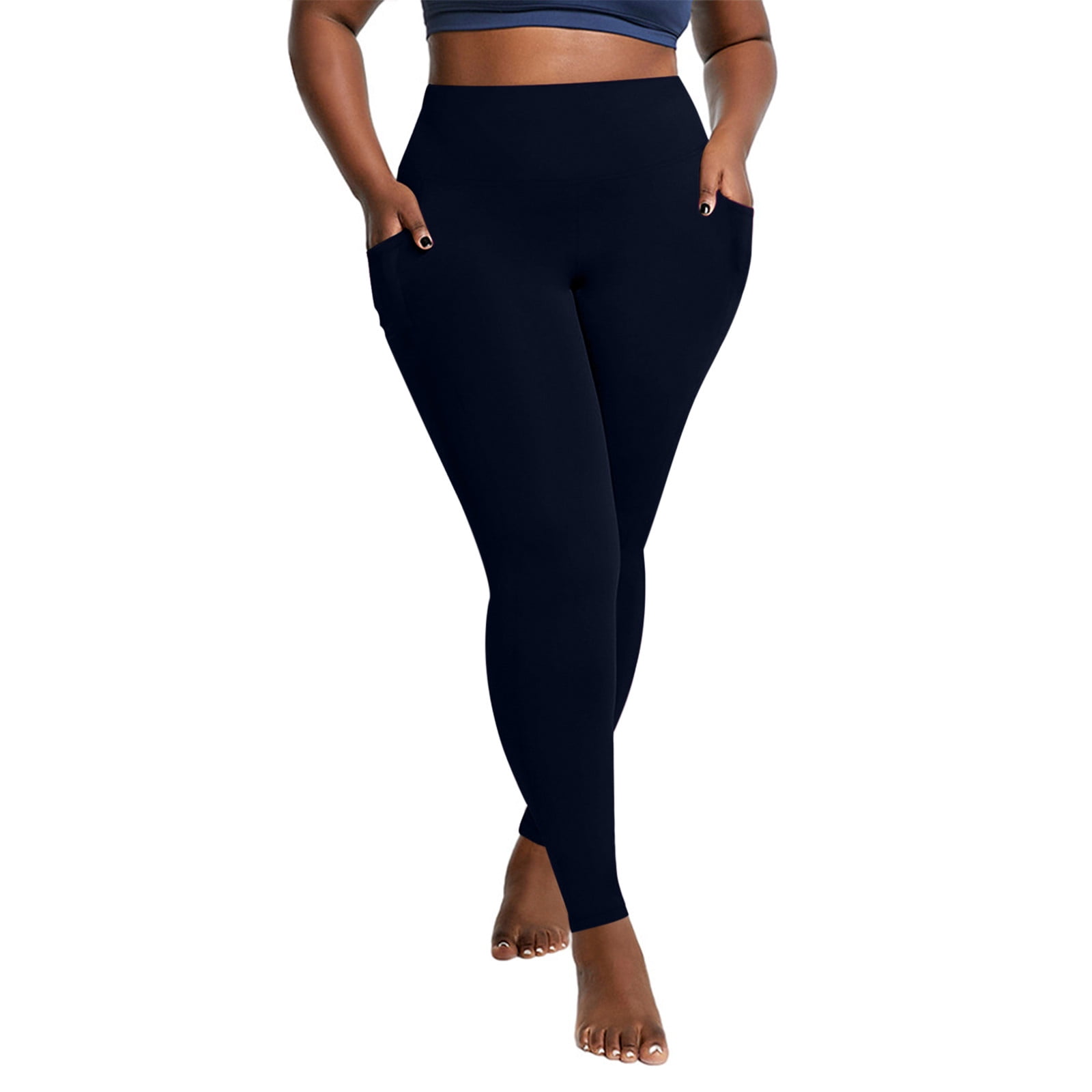 Dxzfnsa Plus Size Leggings for Women Women's Solid Color Yoga Pants ...