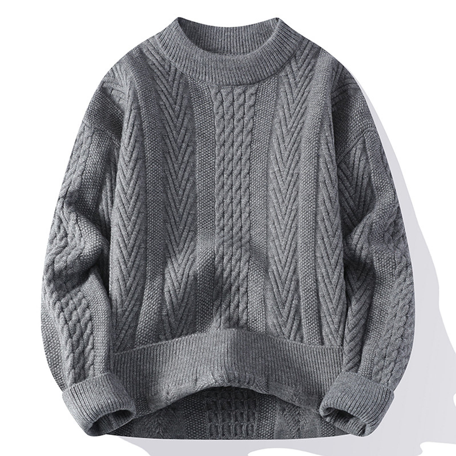 Dxzfnsa Pullover Sweaters for Men Mans Fashion Casual Solid Color ...