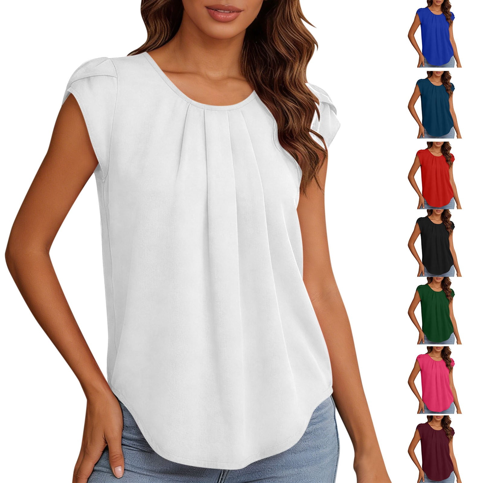 Dxzfnsa Short Sleeve V Neck T Shirts Womens Summer Business Casual ...