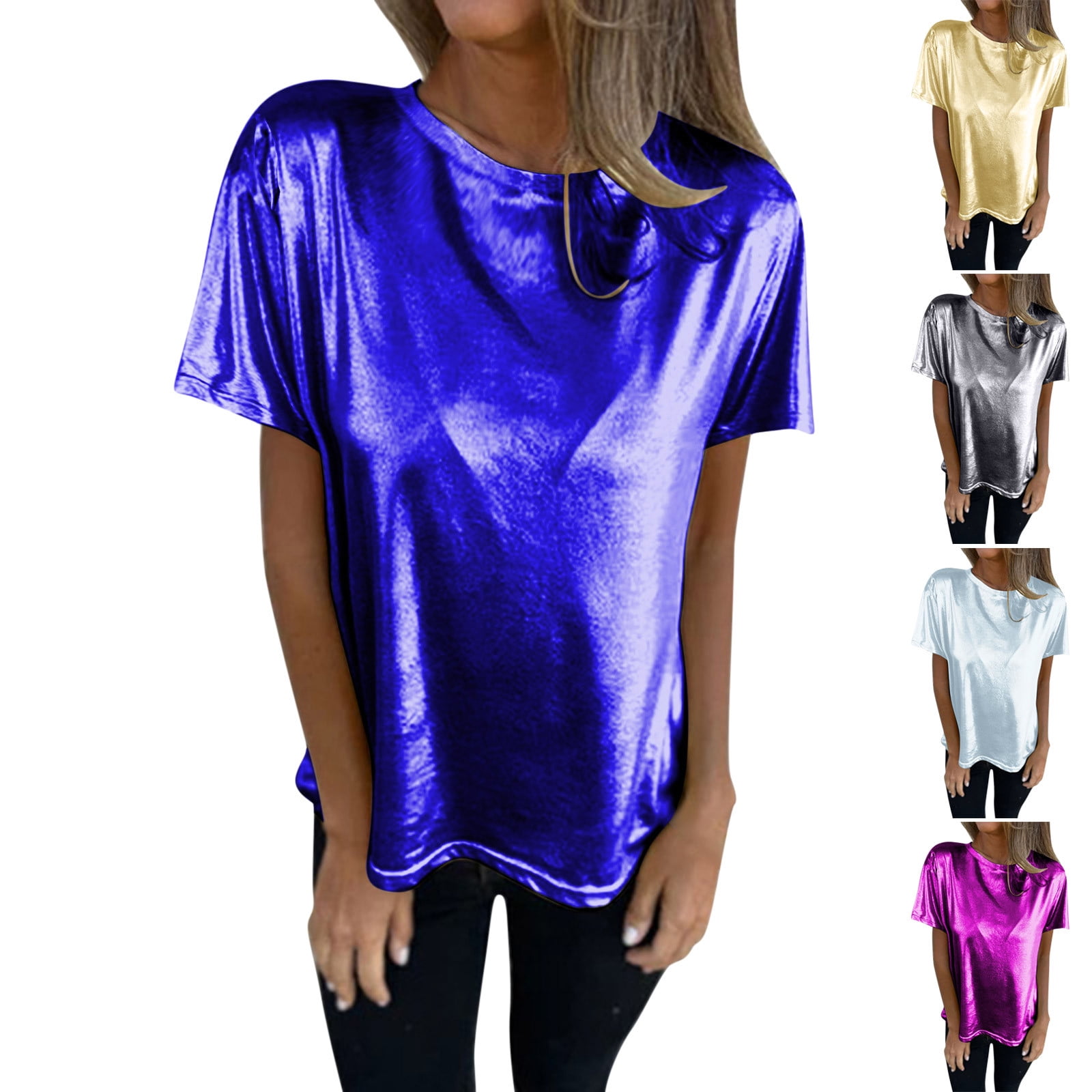 Dxzfnsa Women 2026 Spring Tops Trendy Ribbed Short Sleeve O Neck Fitted ...