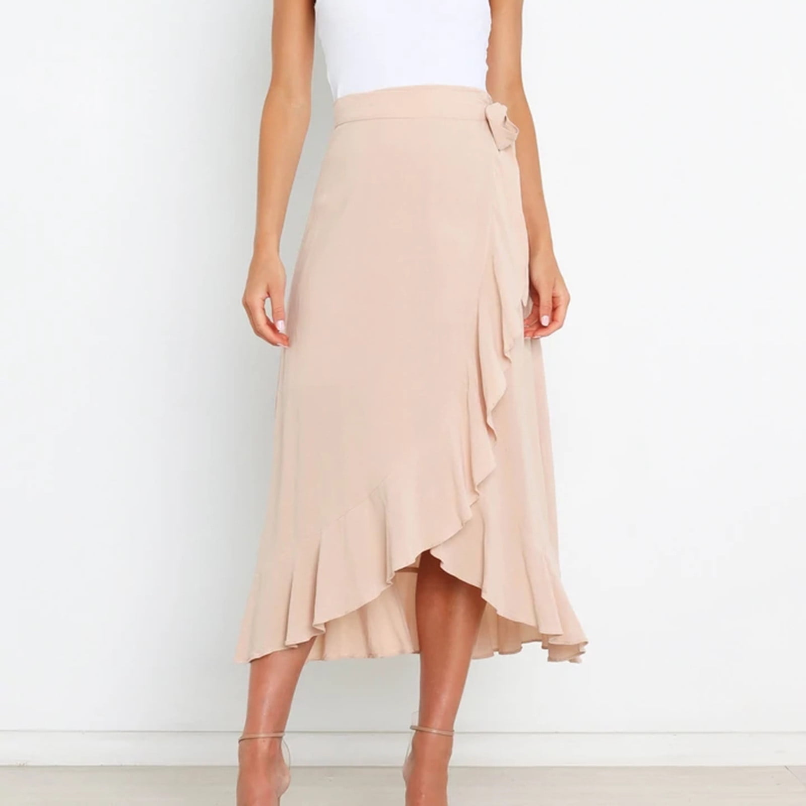 Dxzfnsa Women Half Skirts Women's Casual Fashion Solid Color Skirts One ...