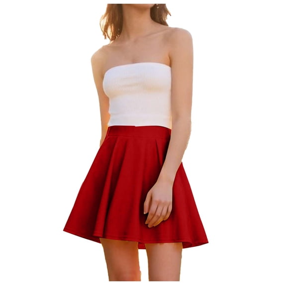 Dxzfnsa Women's Skirts Basic Mini Skater Skirts 2026 Spring Summer ...