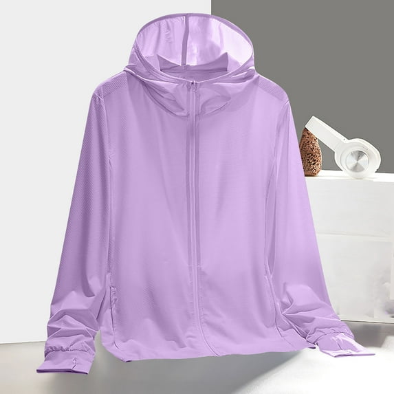 Dxzfnsa Women's Sun Protective Coats Summer Women Full Zip UPF 50+ UV ...