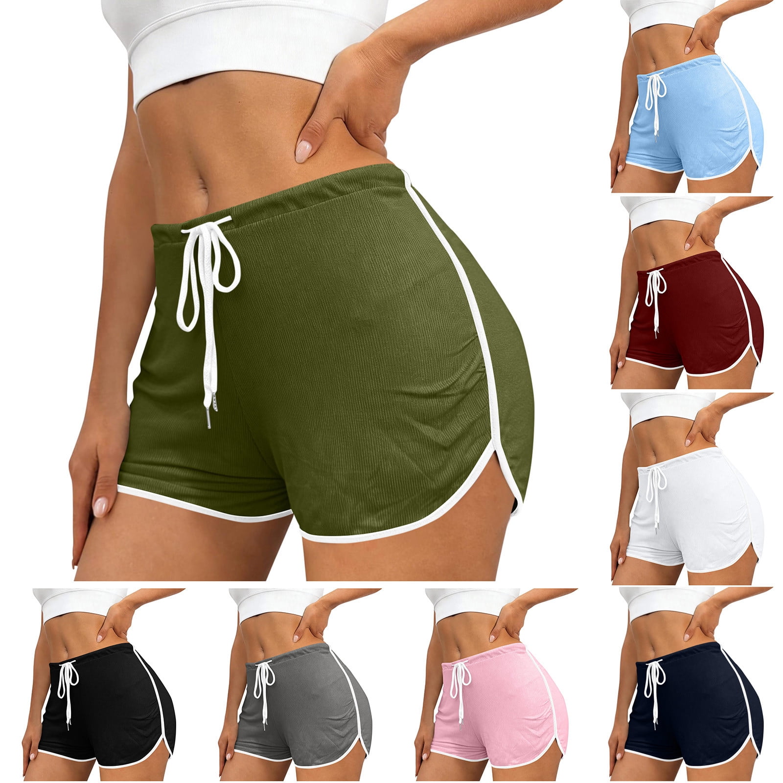 Dxzfnsa Women's Workout Shorts Athletic Running Shorts Crossover High ...