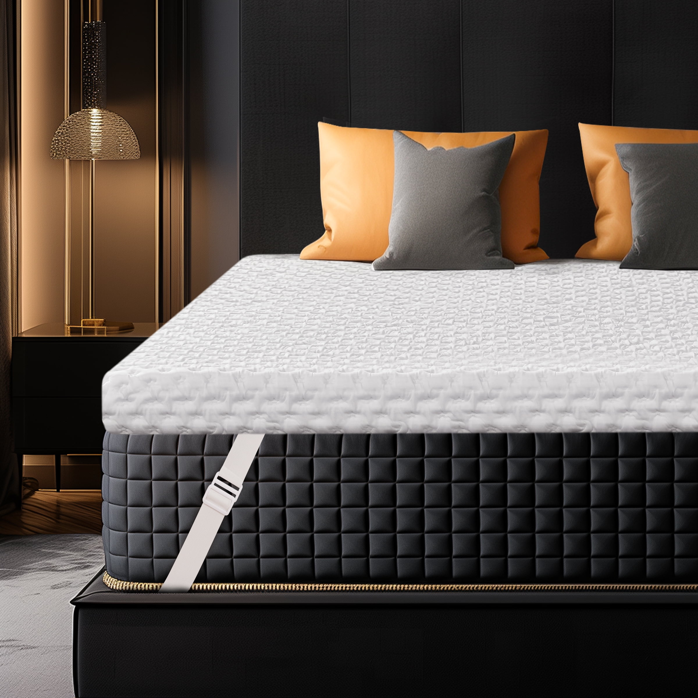 DyFun 2" Twin Gel Memory Foam Mattress Topper with Elegant Cooling ...