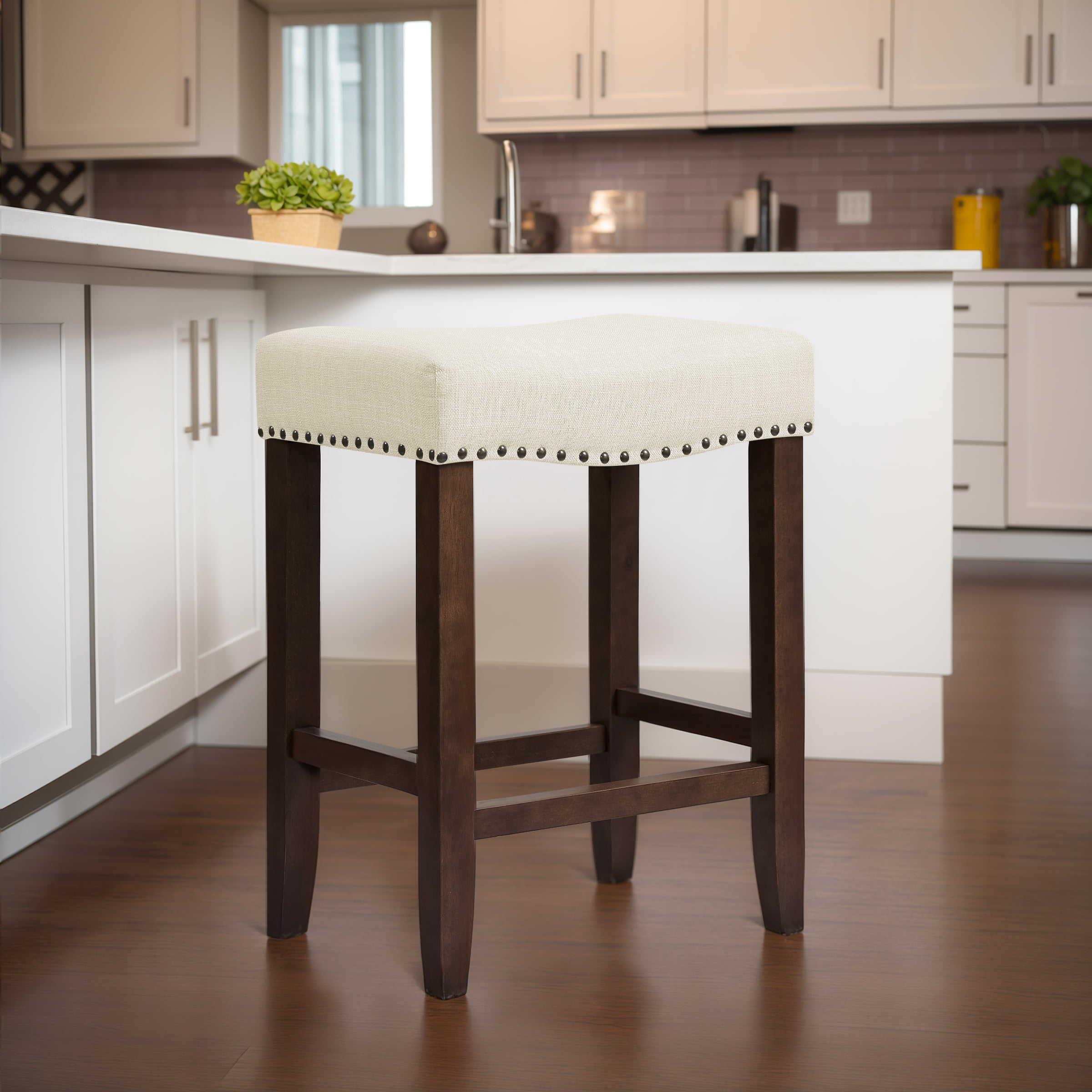 DyFun 24" Bar Stools Backless Modern Counter Stool Chairs Wooden ...