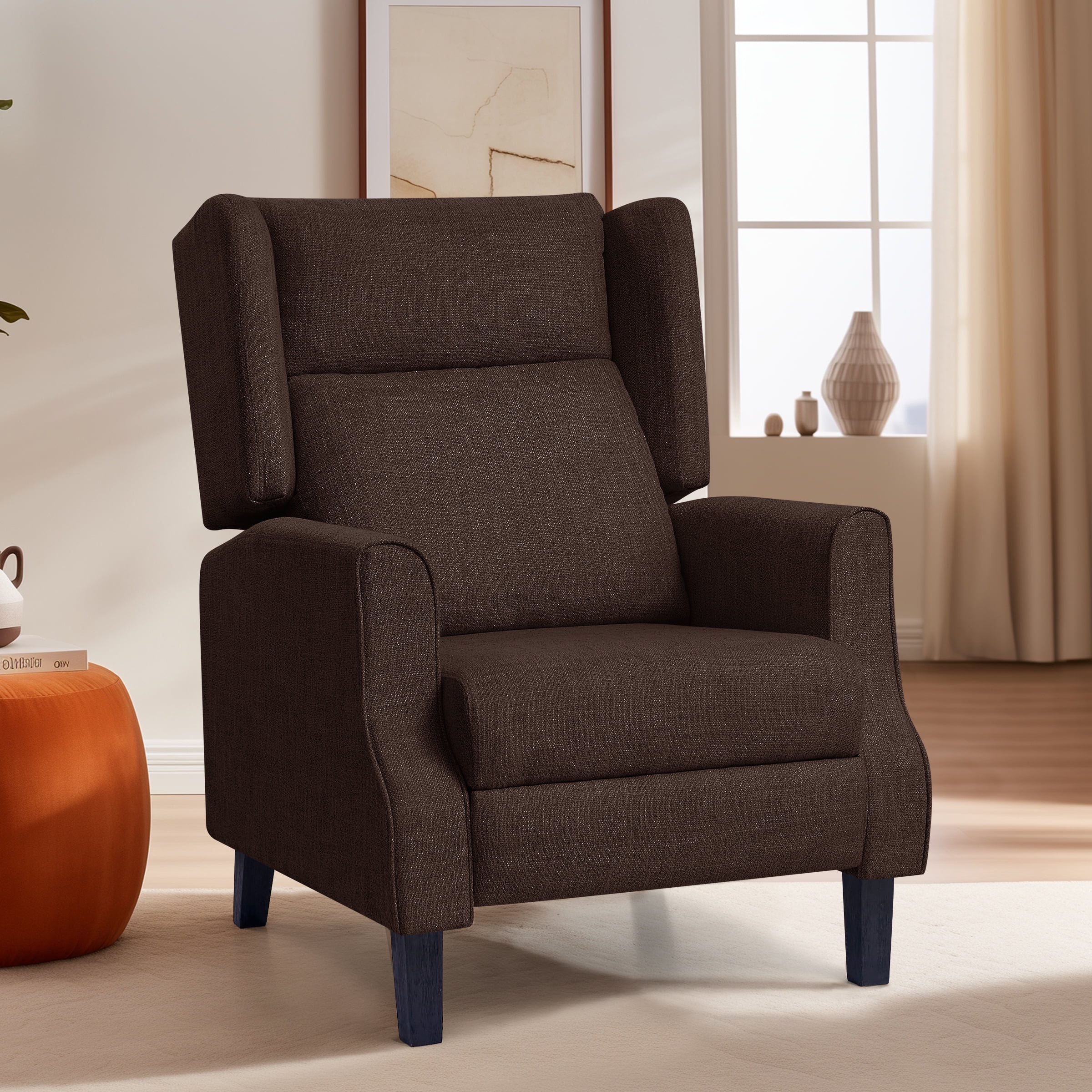 DyFun Manual Recliner Chairs Mid-Century Modern Accent Armchair ...