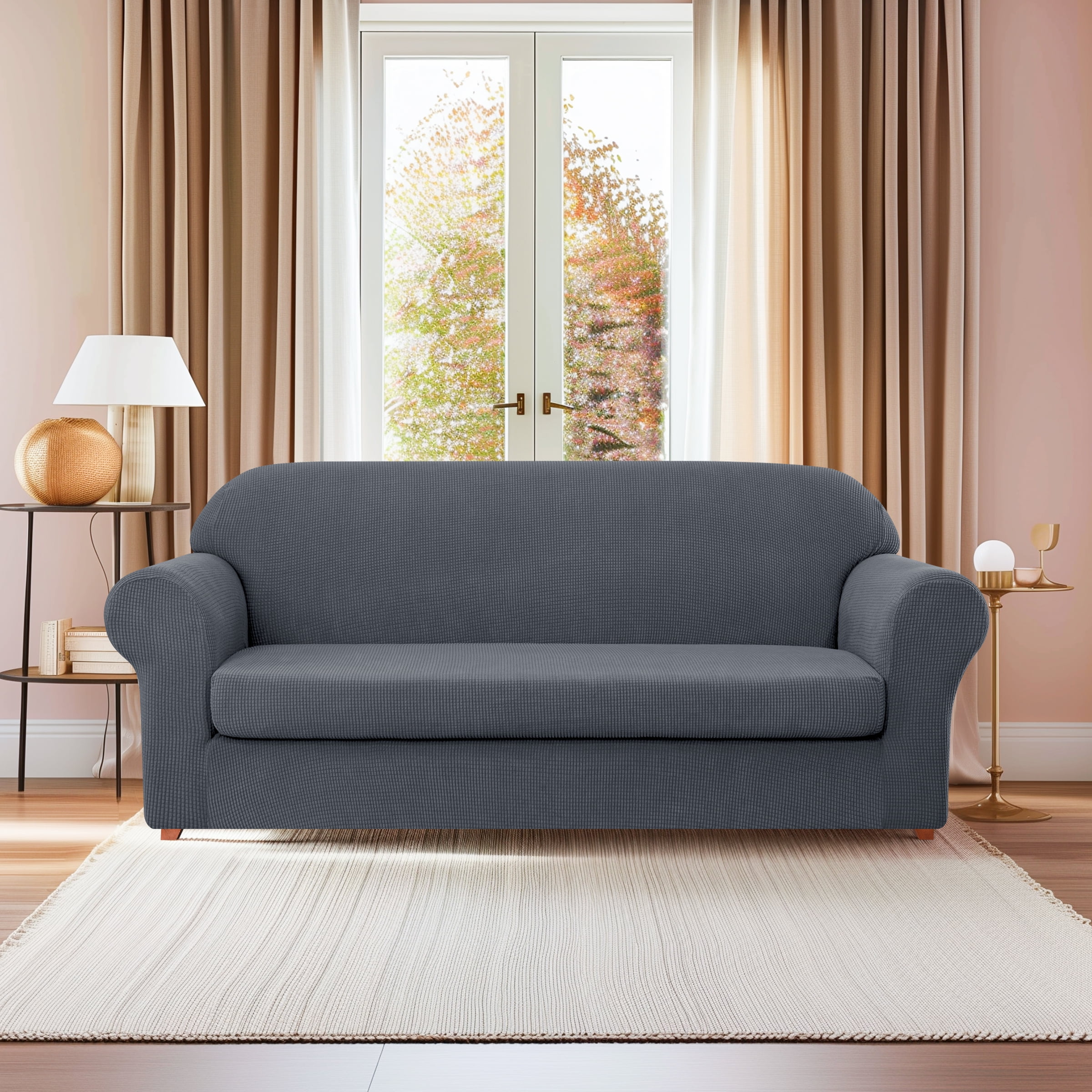 DyFun Traditional Couch Cover Stretch Sofa Slipcover, Jacquard Couch ...