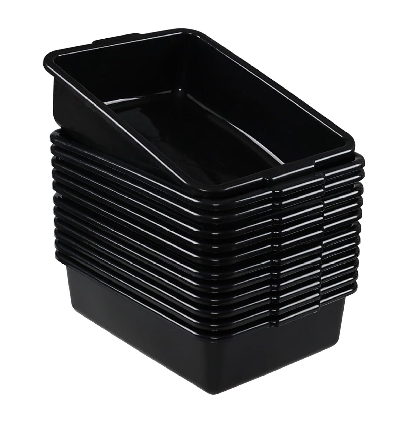 DyGTyX 12-Pack Bus Tubs, 13 L Plastic Bus Box, Black - Walmart.com