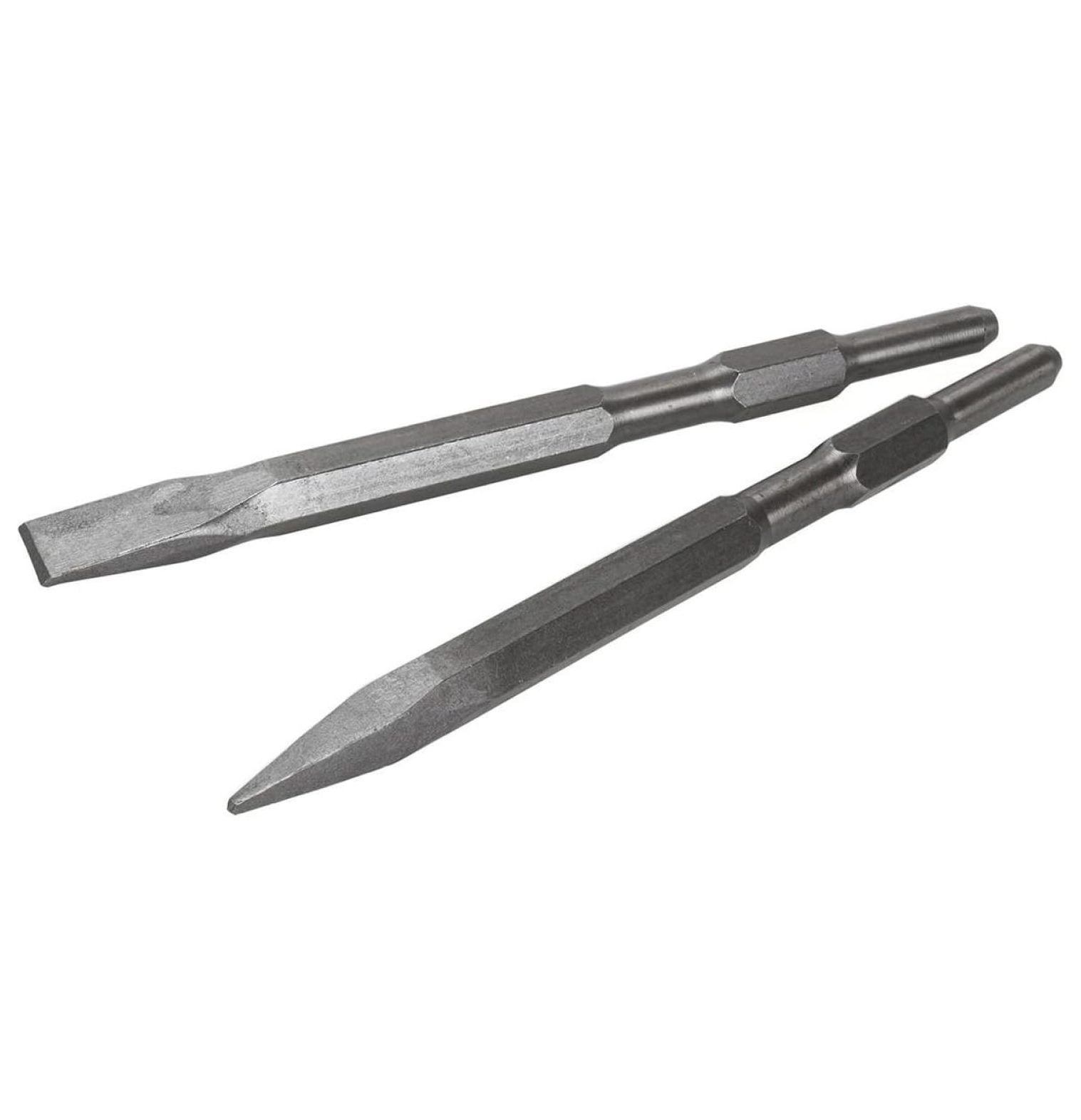 DyGTyX 2-Pieces Point and Flat Concrete Chisels for Electric Demolition ...