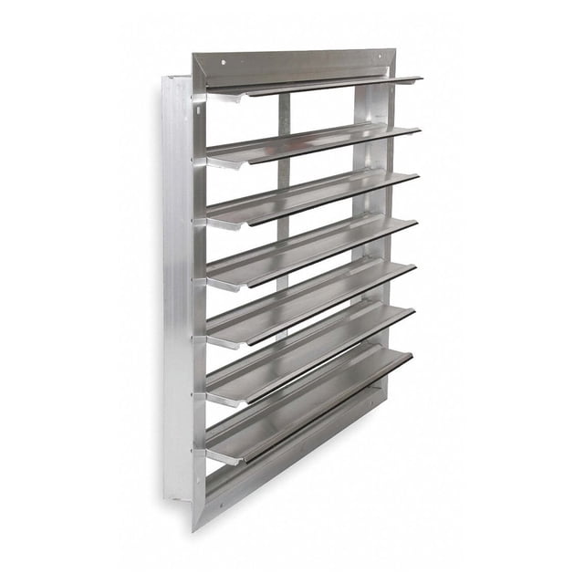 DyGTyX 24" Backdraft Damper/Wall Shutter, Front Flange, 24-1/2" x 24-1/ ...