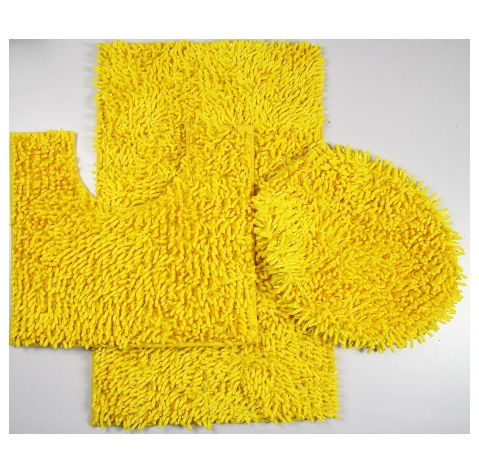 DyGTyX 3-Piece Ultra-Soft Shiny Chenille Mixed Microfiber Bath Mats Set. Large Mat 19.5" x 31 ...