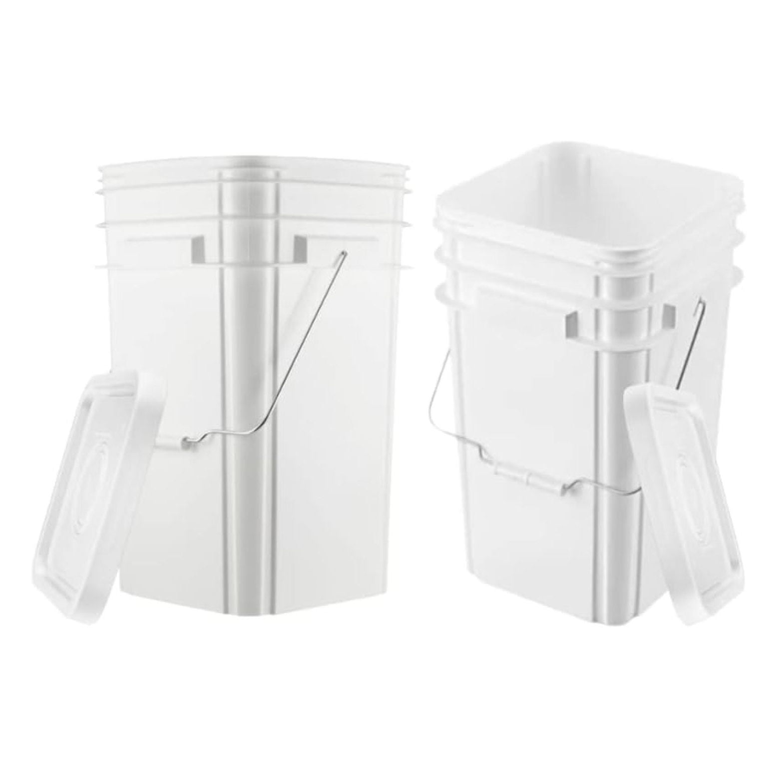 DyGTyX 5 Gallon Square Food grade Bucket pail with Lid (Pack of 2) Made ...
