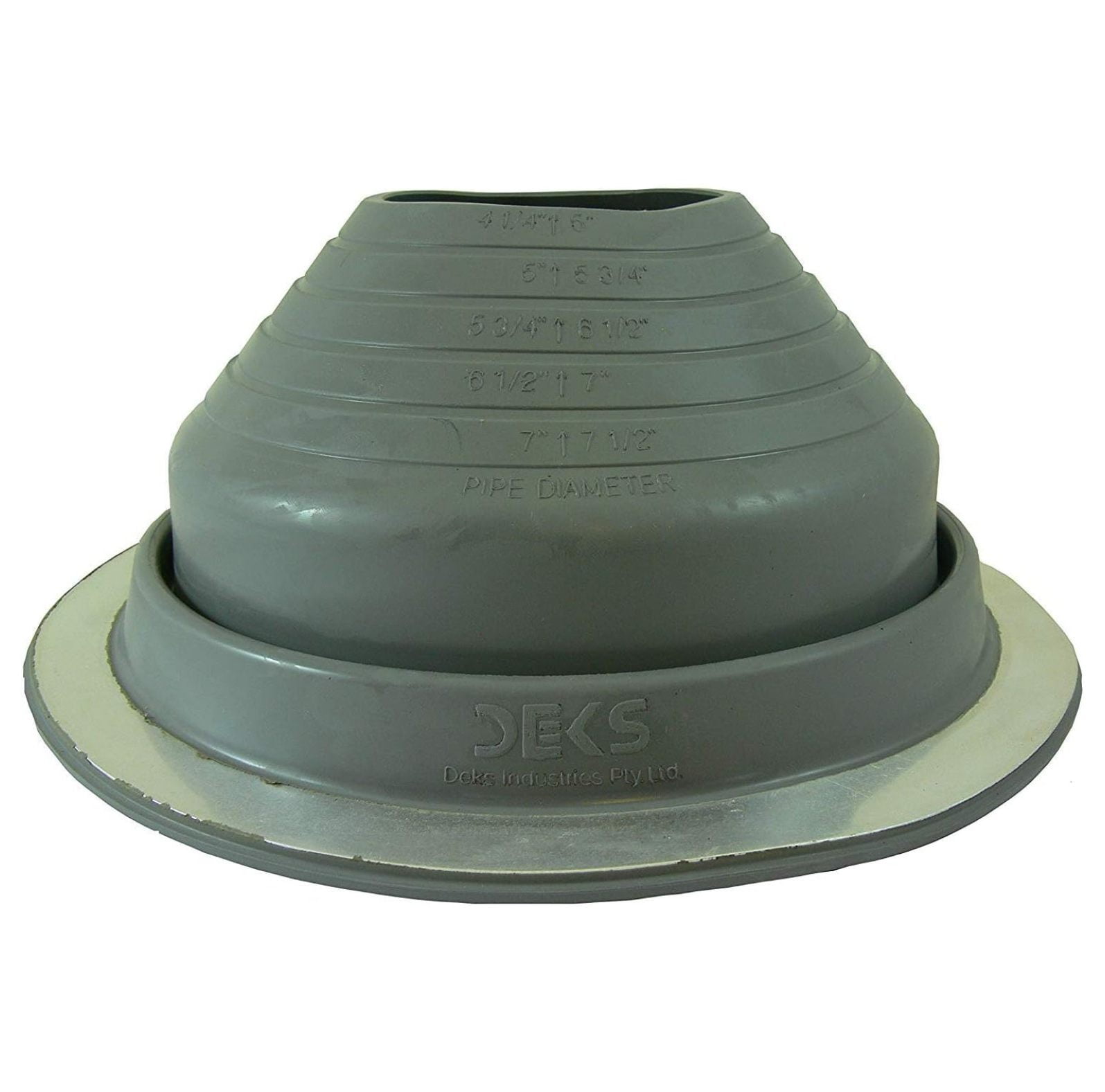 DyGTyX #5 Gray EPDM Metal Roof Pipe Flashing, Round Base, Pipe OD 4-1/4 ...