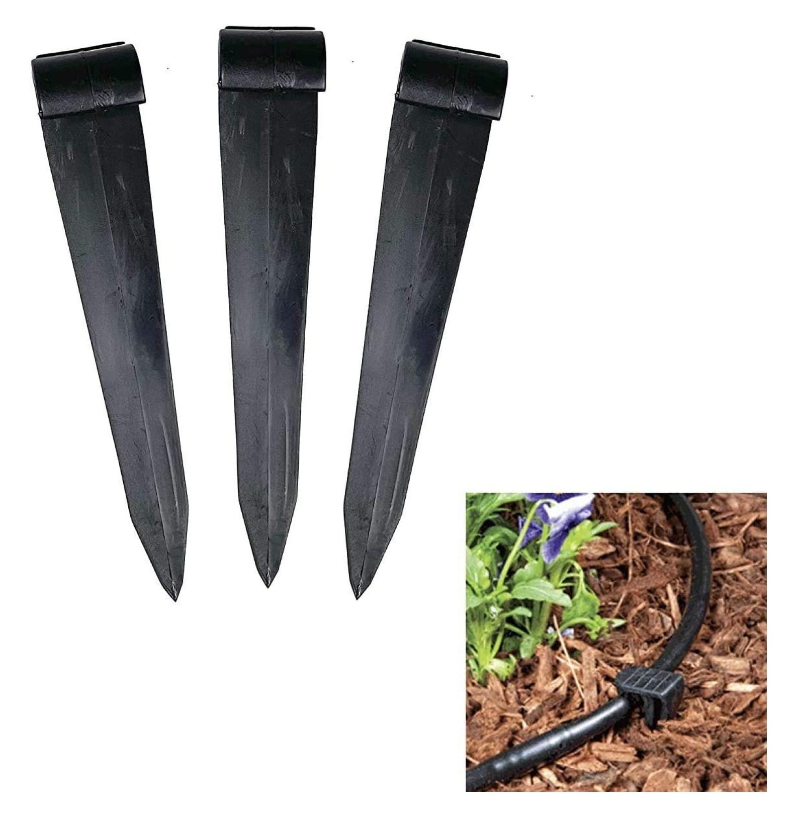 DyGTyX 50-Pack - 5.25" Drip Hold Stakes for 1/2 Drip Tubing Irrigation ...
