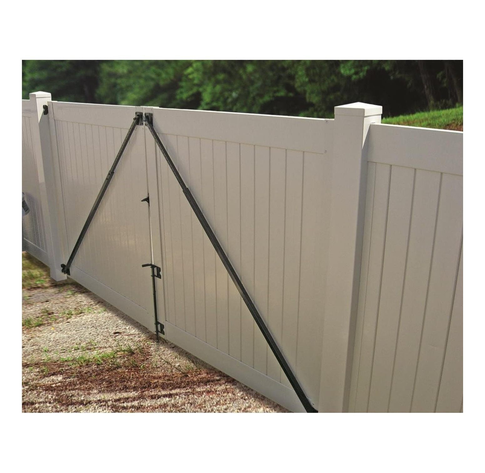 DyGTyX Anti-Sag Gate Brace for Vinyl Fence Gates Black, 72" x 72 ...