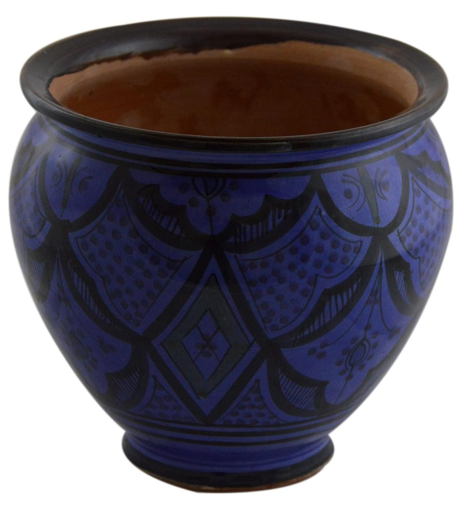 DyGTyX Flower Pot Moroccan Spanish Garden Drain Hole Ceramic Planter ...