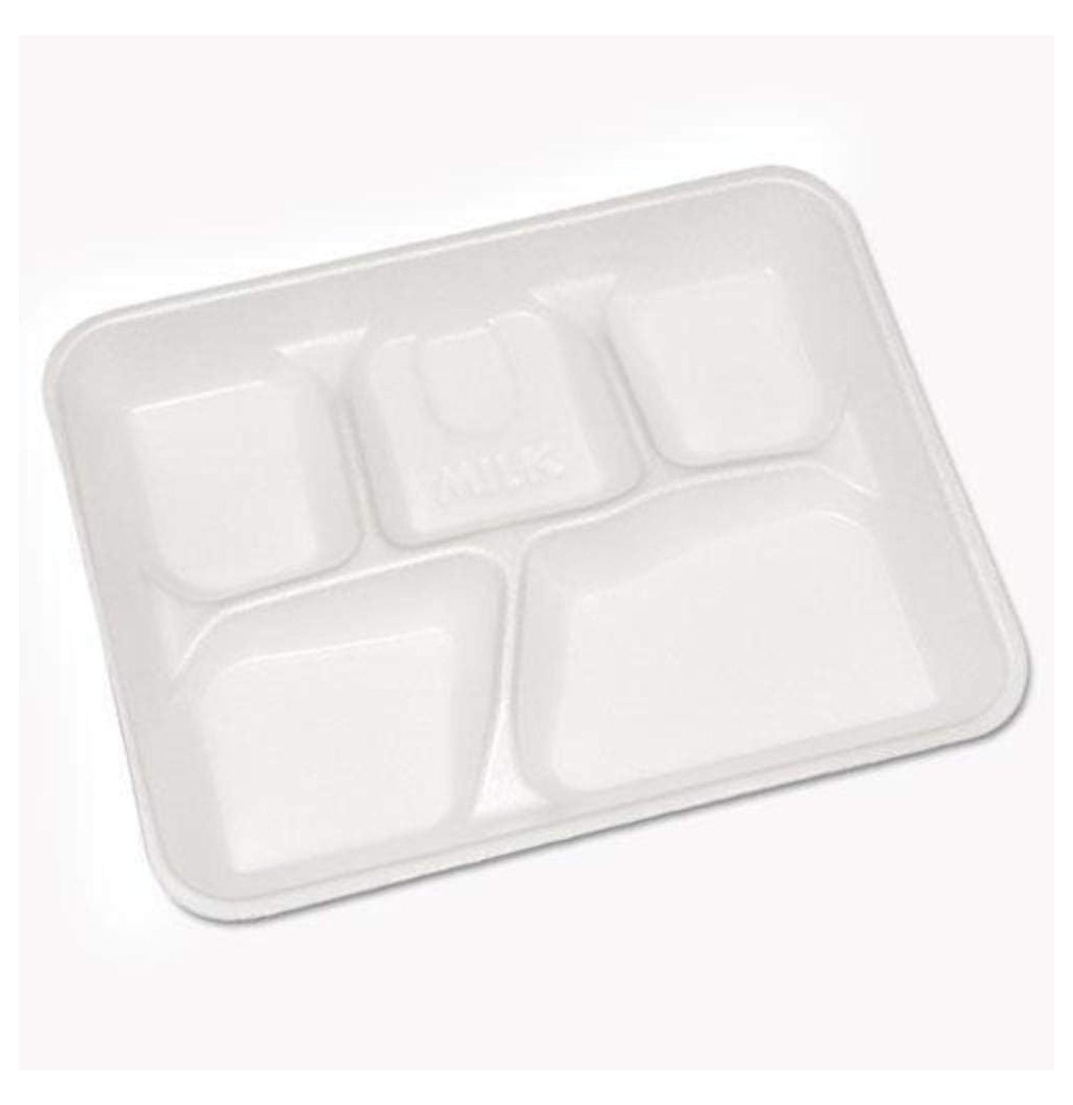 DyGTyXe PCTYTH10500SGBX Lightweight Foam School Trays, White, 5 ...